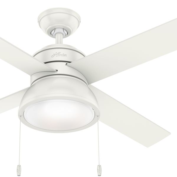 Hunter Fan 52 inch Contemporary Fresh White Ceiling Fan with Light Kit ...