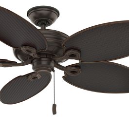 Hunter Fan 54 inch Traditional Onyx Bengal Outdoor Ceiling Fan with ...